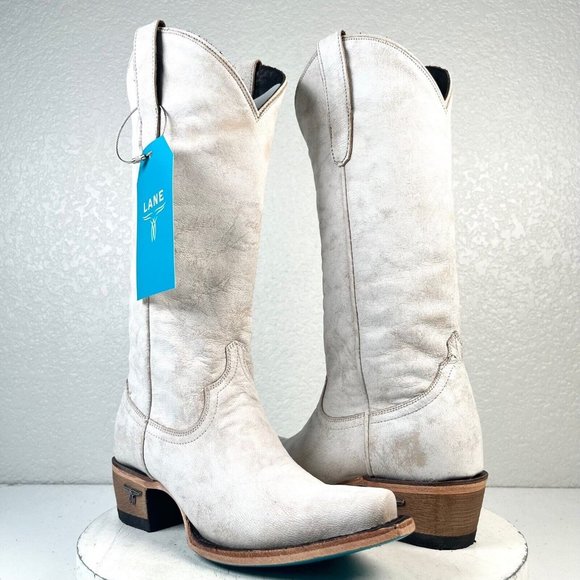 Lane Boots | Shoes | New Lane Emma Jane White Cowboy Boots 55 Leather ...